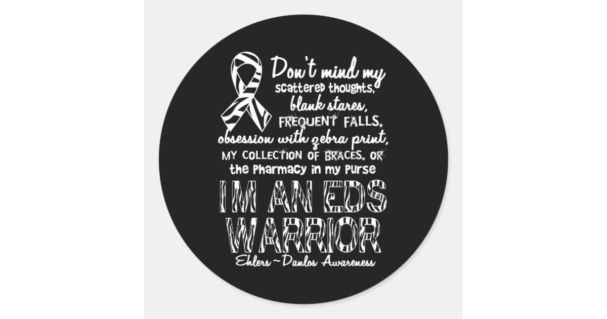 Ehlers Danlos Syndrome (EDS) Warrior Classic Round Sticker | Zazzle