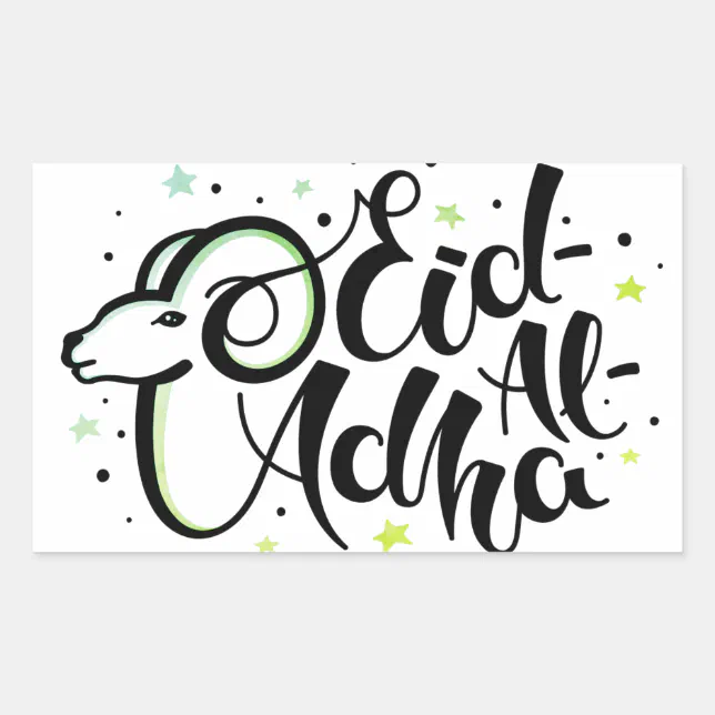 Eid al-adha mubarak rectangular sticker | Zazzle