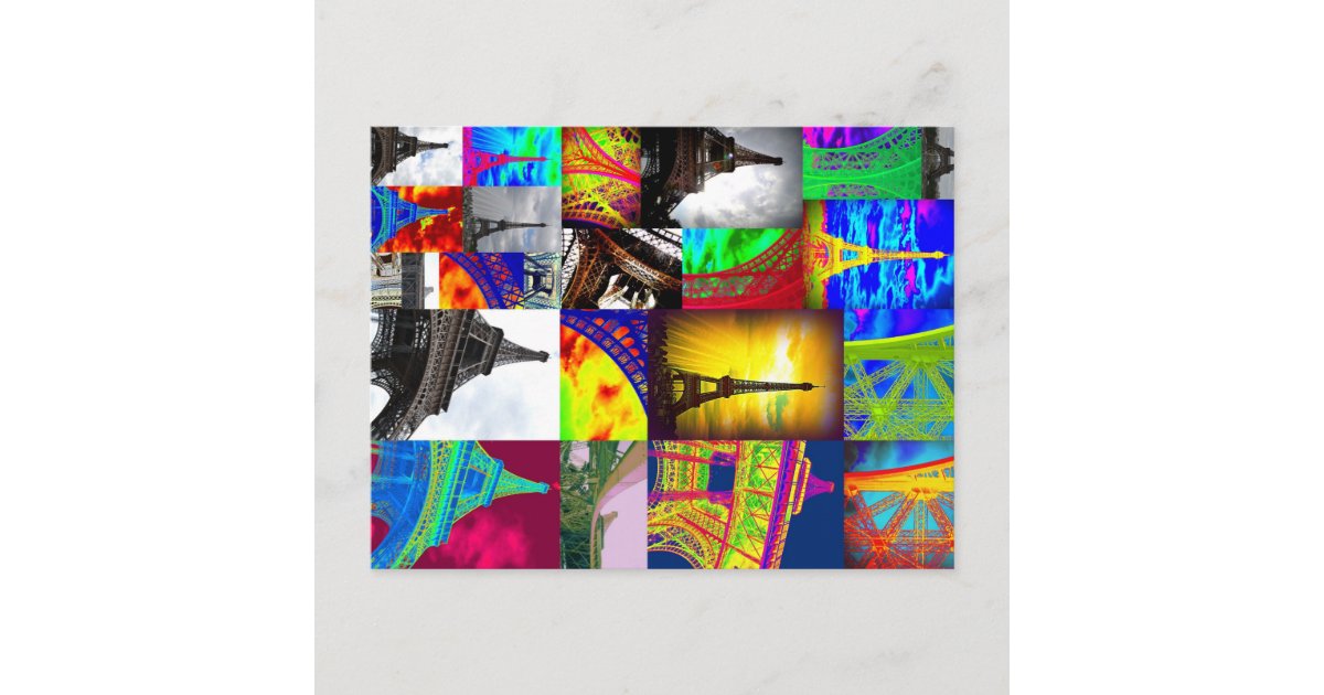 eiffel collage postcard | Zazzle