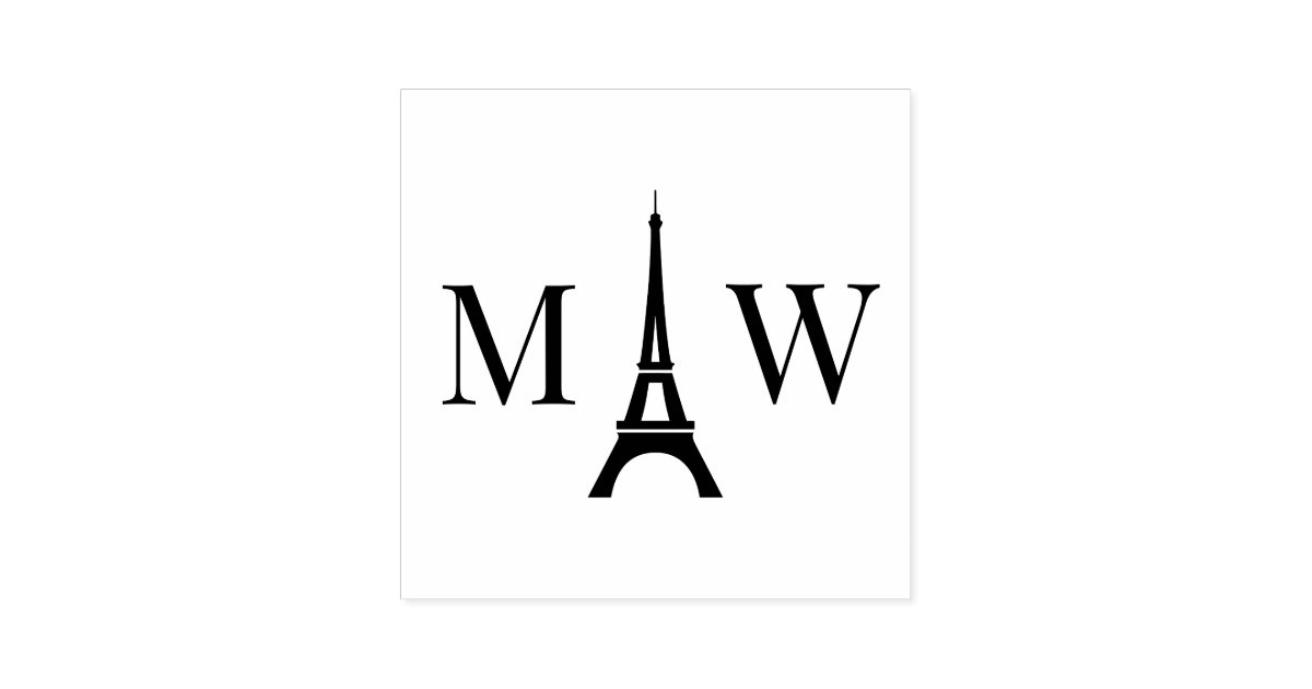 Eiffel Tower 2 Initial Wedding Monogram Self-inking Stamp | Zazzle