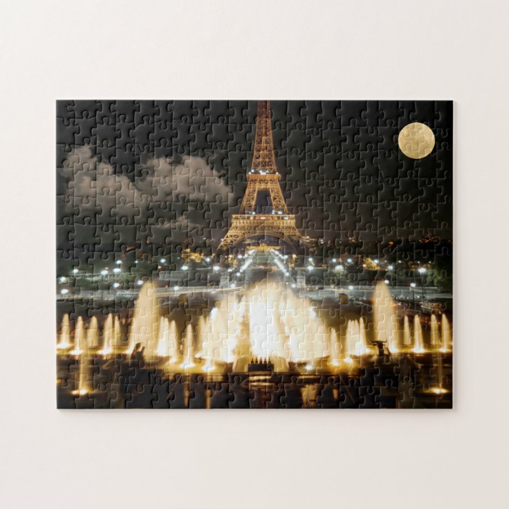 Eiffel Tower at Night Jigsaw Puzzle | Zazzle