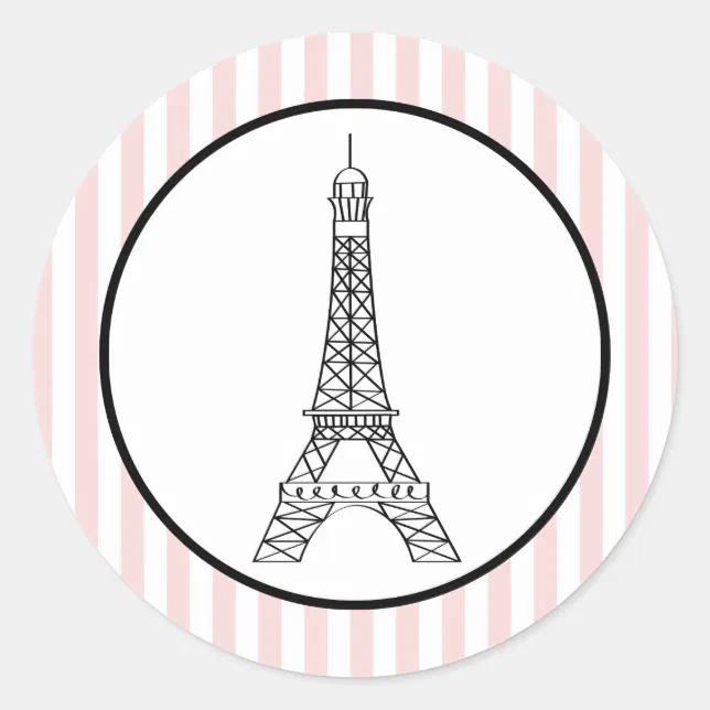Eiffel Tower Classic Round Sticker | Zazzle