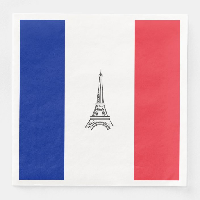 Eiffel Tower French Flag Themed Party Paper Napkin | Zazzle.com