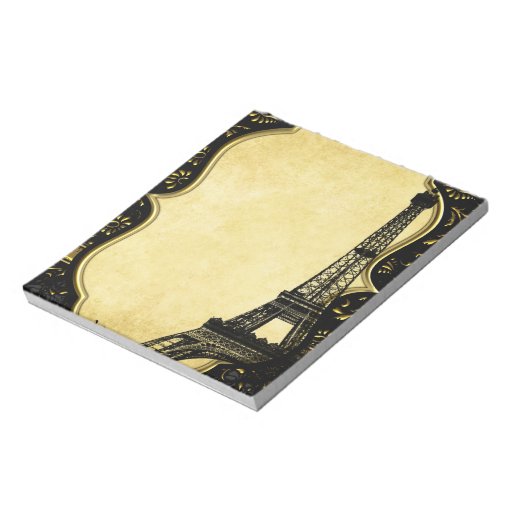 Eiffel Tower Gold and Black Elegance Notepad | Zazzle