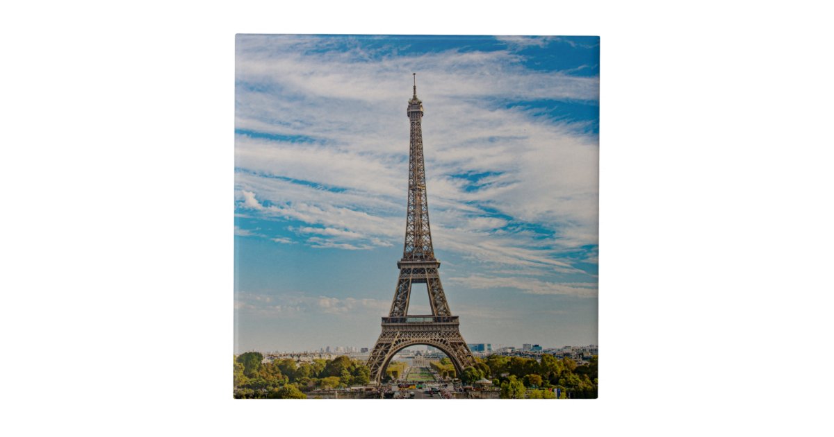 Eiffel tower in Paris Ceramic Tile | Zazzle