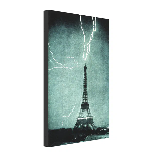 Eiffel Tower Lightning Strike Canvas Print | Zazzle
