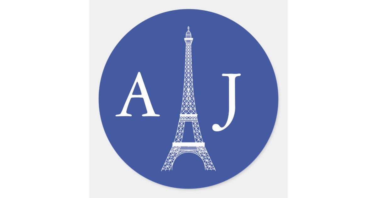 Eiffel Tower Monogram Sticker | Zazzle