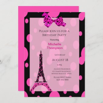 Eiffel Tower Paris Birthday Invitations | Zazzle