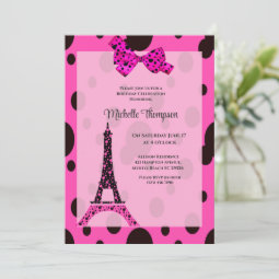 Eiffel Tower Paris Birthday Invitations | Zazzle