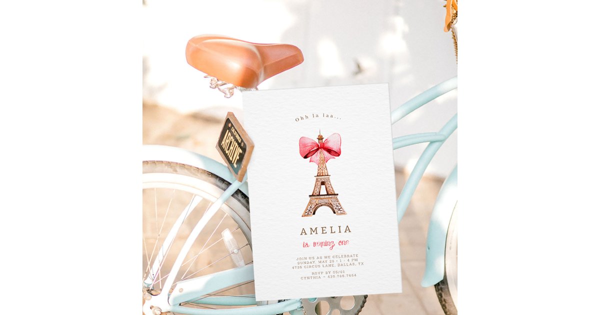 Eiffel Tower Paris Birthday Party Invitation | Zazzle