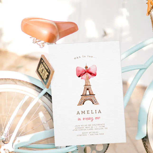 Eiffel Tower Paris Birthday Party Invitation | Zazzle