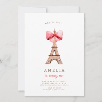 Eiffel Tower Paris Birthday Party Invitation | Zazzle