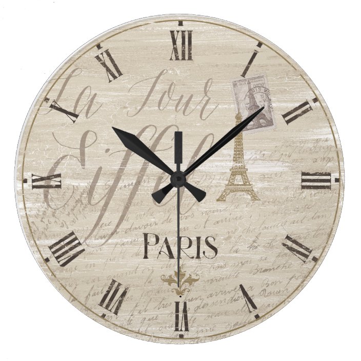 Eiffel Tower Paris Decorative Clock | Zazzle.com