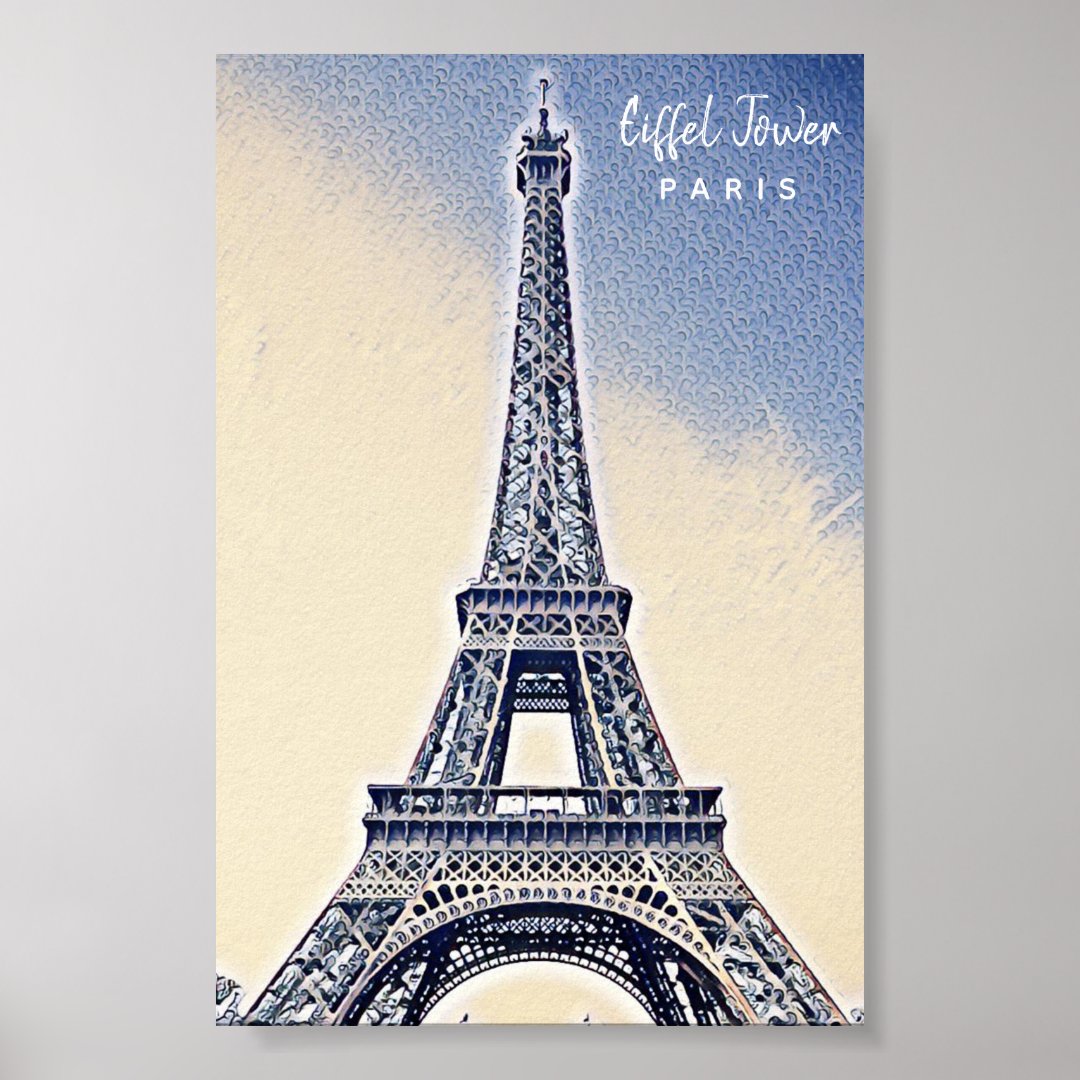 Eiffel Tower Paris France Landmark Poster | Zazzle
