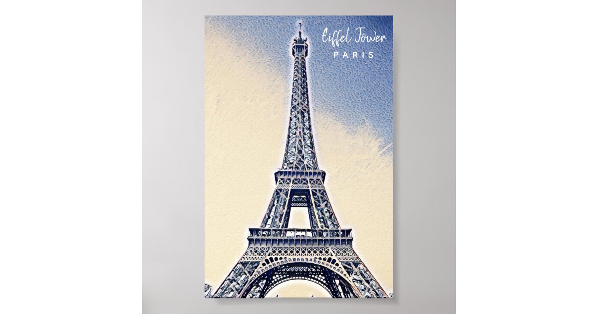 Eiffel Tower Paris France Landmark Poster | Zazzle