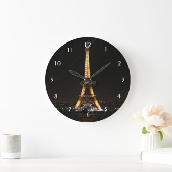 Eiffel Tower Paris France Large Clock | Zazzle
