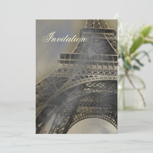 Eiffel tower Parisian french wedding invitation | Zazzle