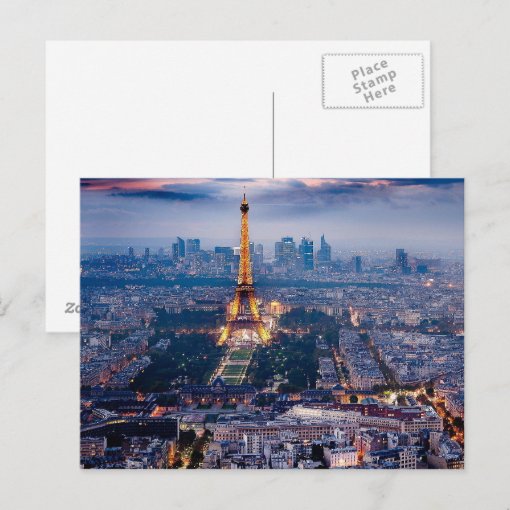 Eiffel tower postcard | Zazzle