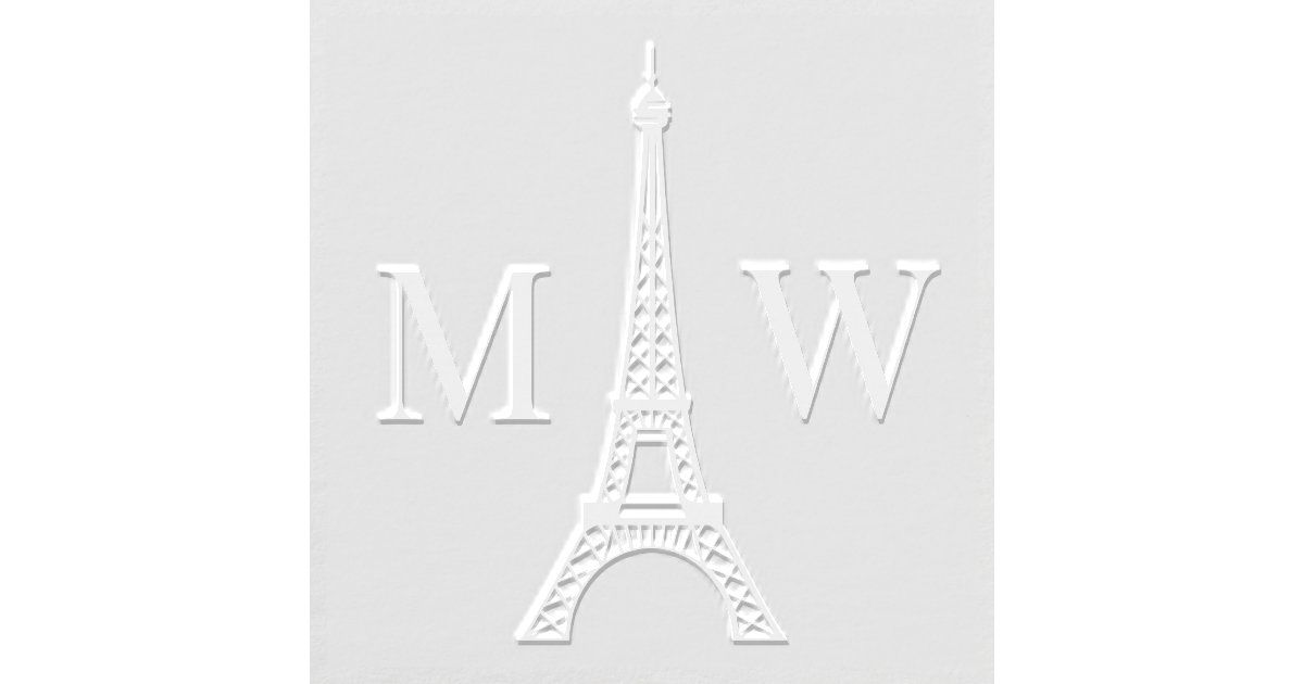 Eiffel Tower Two Initial Couple Wedding Monogram 2 Embosser | Zazzle