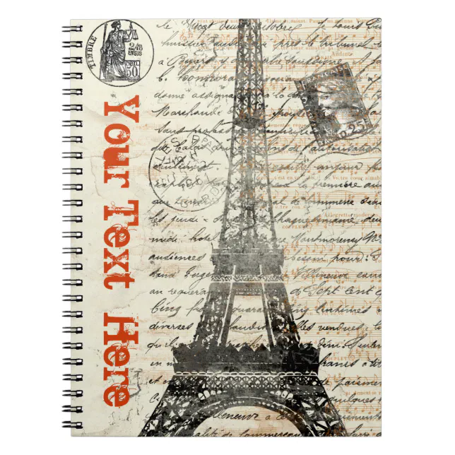 Eiffel Tower Vintage French Notebook | Zazzle