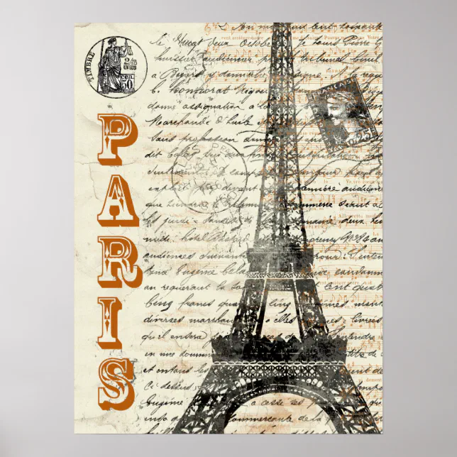 Eiffel Tower Vintage French Poster | Zazzle