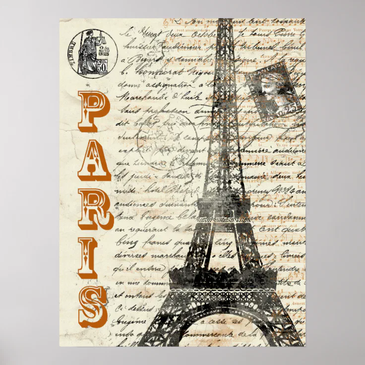 Eiffel Tower Vintage French Poster | Zazzle