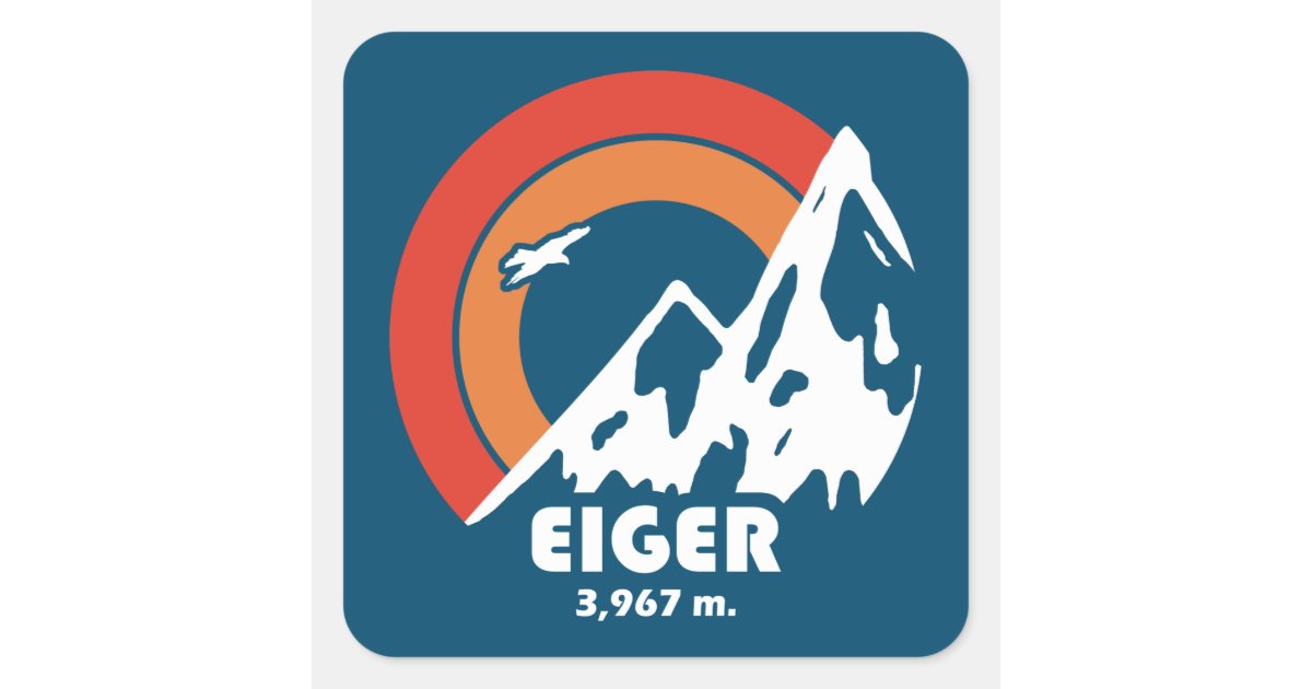 Eiger Sun Eagle Square Sticker | Zazzle