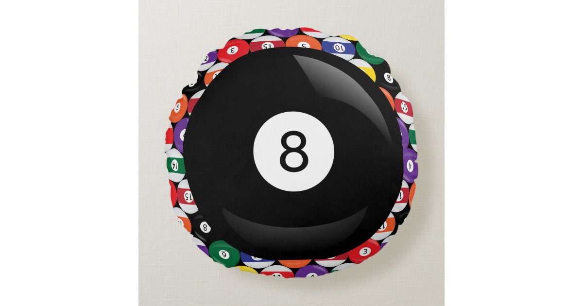 Eight Ball Billiards Round Pillow | Zazzle