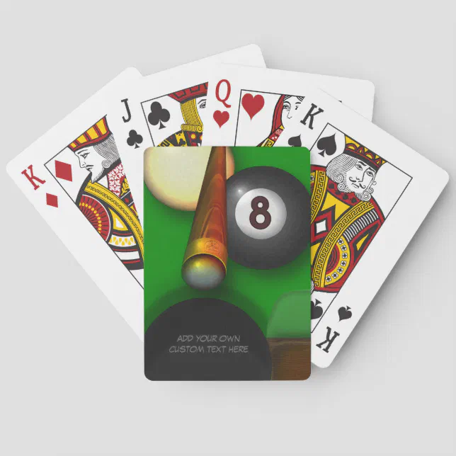 Eight Ball Pool and Billiards Personalized Poker Cards | Zazzle