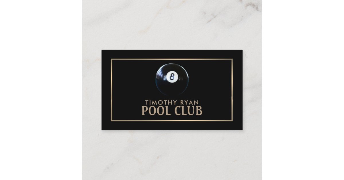 Eight Ball, Pool Club, Pool Player Business Card | Zazzle