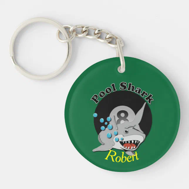 Eight Ball Pool Shark Keychain | Zazzle