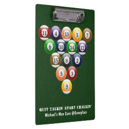 Eight-Ball Rack Billiard Balls 8-Ball Pool Game Clipboard | Zazzle
