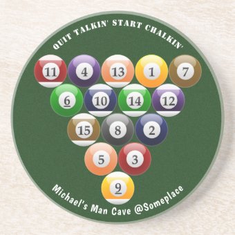 Eight-Ball Rack Billiard Balls 8-Ball Pool Game Drink Coaster | Zazzle