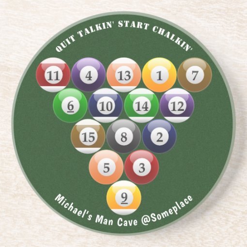 Eight-Ball Rack Billiard Balls 8-Ball Pool Game Drink Coaster | Zazzle