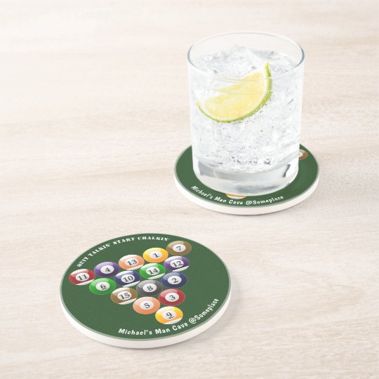 Eight-Ball Rack Billiard Balls 8-Ball Pool Game Drink Coaster | Zazzle.com