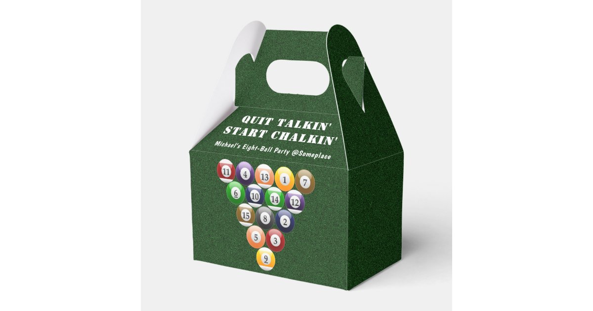 Eight-Ball Rack Billiard Balls 8-Ball Pool Game Favor Boxes | Zazzle