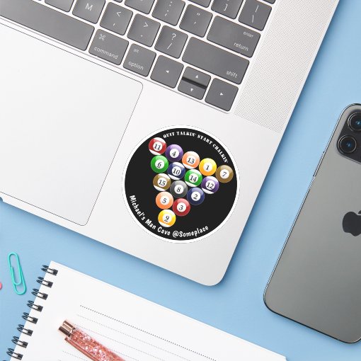 Eight-Ball Rack Billiard Balls 8-Ball Pool Game Sticker | Zazzle