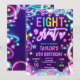 Eight Is Great Neon Glow 8th Birthday Party Invitation | Zazzle