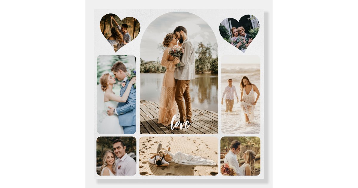 Eight Photo Collage Couple Wedding Entrance Sign | Zazzle