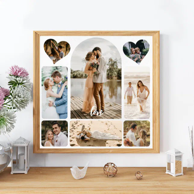 Eight Photo Collage Couple Wedding Entrance Sign | Zazzle