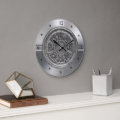 Eight Treasure Pattern Silver Plate ~ (八寳紋銀盤) ~ Large Clock | Zazzle