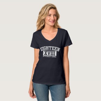 EIGHTEEN XVIII Officially Legal 18th Birthday Tee | Zazzle