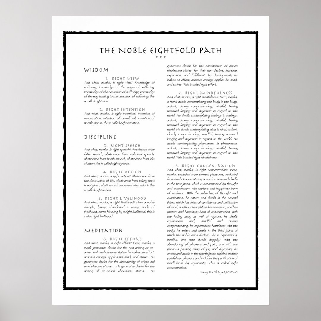 Eightfold Path Poster | Zazzle