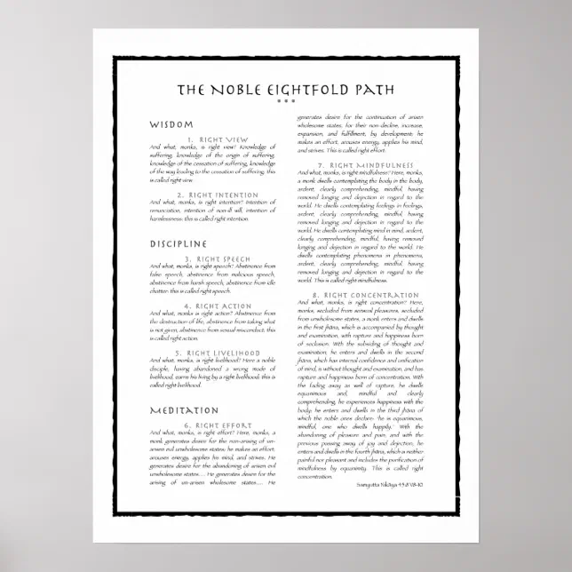 Eightfold Path Poster | Zazzle
