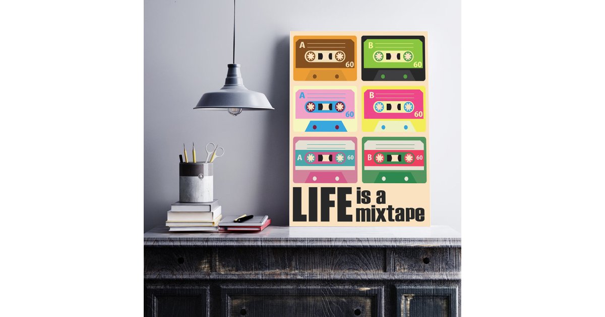 Eighties MixTape Cassette Motivational Poster | Zazzle
