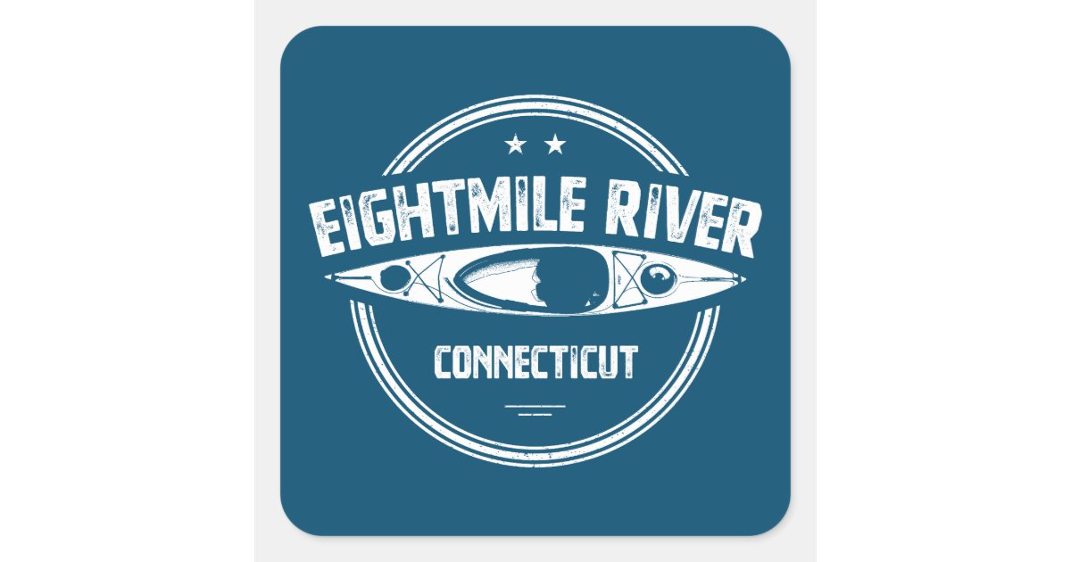 Eightmile River Connecticut Kayaking Square Sticker | Zazzle