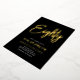 Eighty | Black Chic Script 80th Birthday Party Foil Invitation | Zazzle