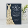 Eighty & Fabulous!! Gold Dress Gown 80th Birthday Invitation | Zazzle