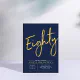 Eighty | Gold & Navy Lettering 80th Birthday Party Invitation | Zazzle