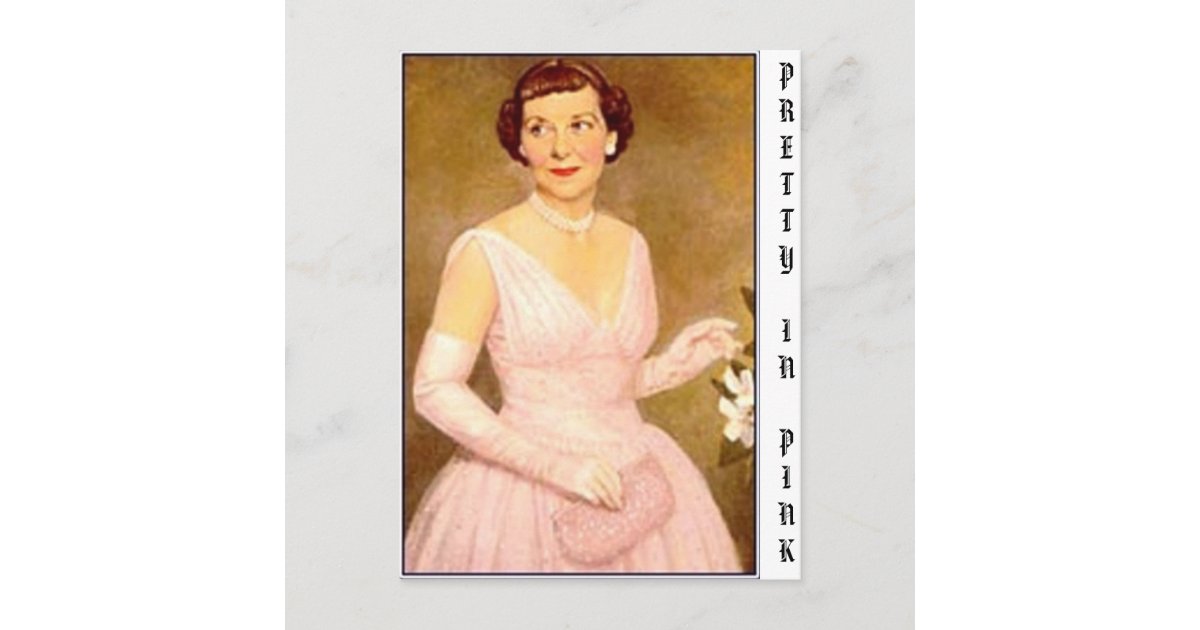 eisenhower mamie, PRETTY IN PINK Postcard | Zazzle